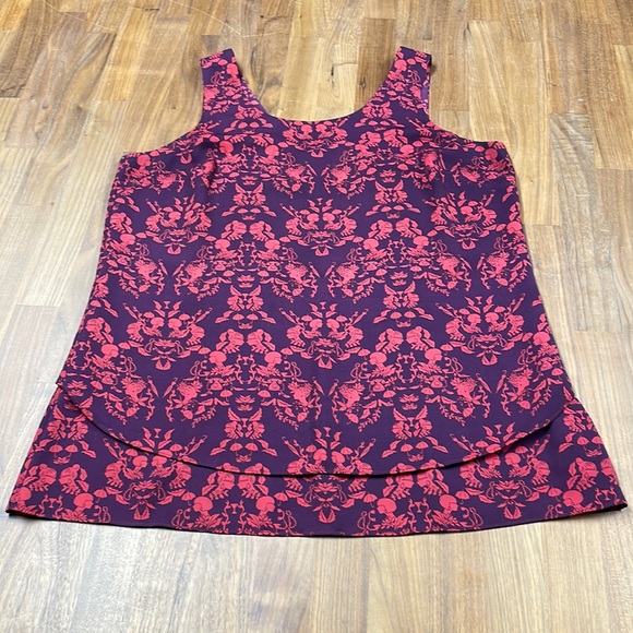 CAbi | Tops | Cabi Red Purple Sleeveless Layered Cameo Top | Poshmark